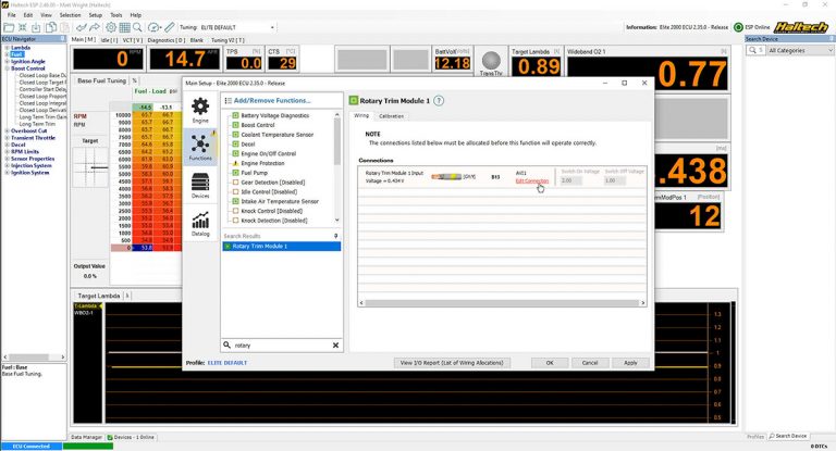 How to switch between tunes with a dash switch - Haltech