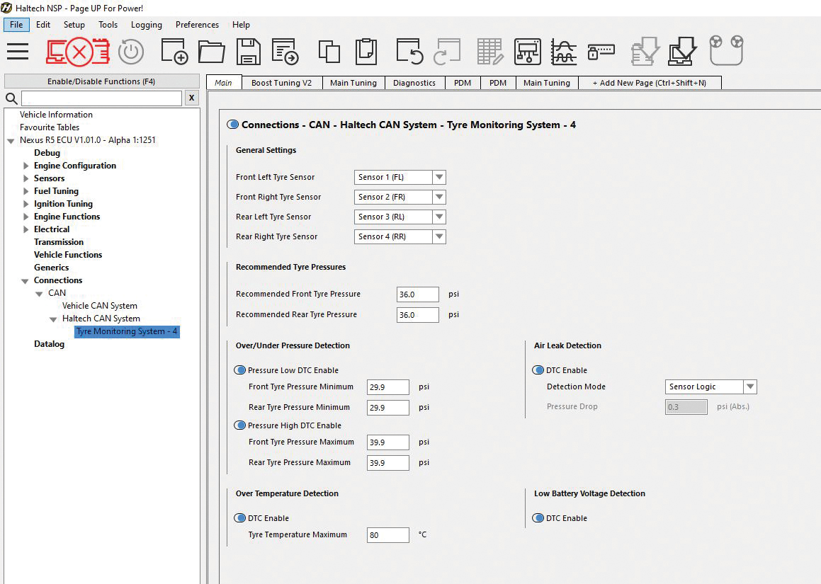 Tyre Monitoring System TMS-4 - Haltech